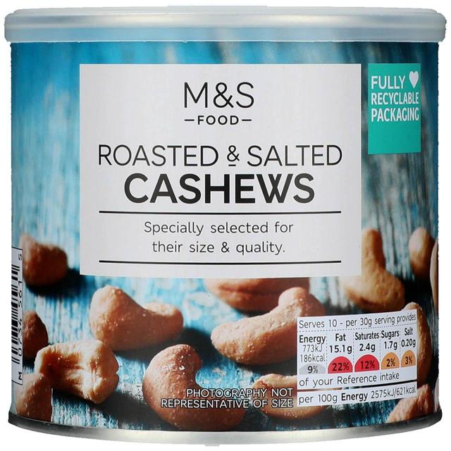 M&S Roasted & Salted Cashew Tin 300g M&S Marks & Spenc – KENZENUK