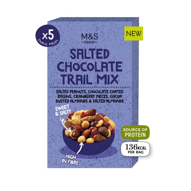 M&S Salted Chocolate Trail Mix 5 x 25g M&S ソルテッド チョコレート トレイル ミックス 5 x ...