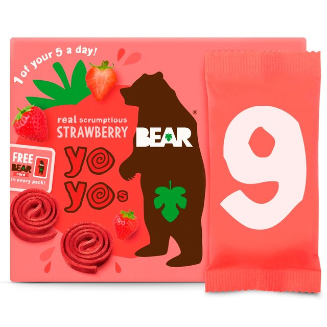 BEAR Fruit Yoyos Strawberry Family Pack 9 x 20g Bear Fruit Yoyo Strawb ...