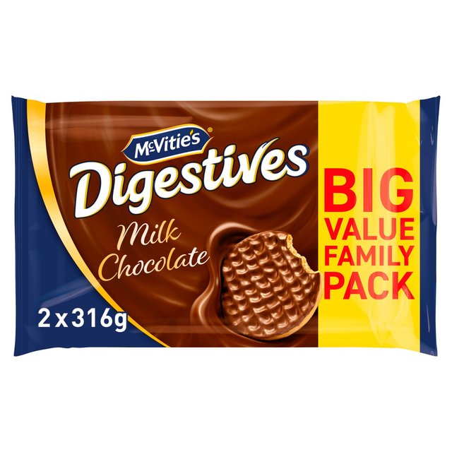 McVitie's Digestives Milk Chocolate Biscuits Twin Pack 2 x 316g McViti ...