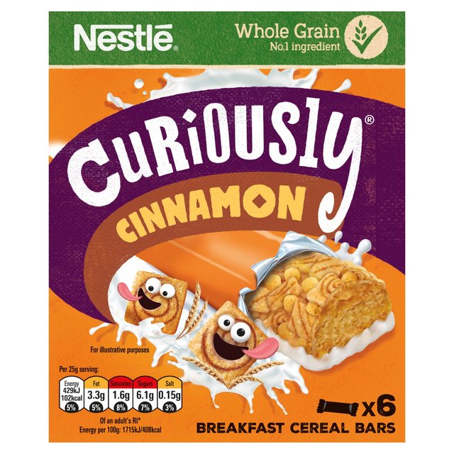 Nestle Curiously Cinnamon Cereal Bar 6 per pack ネスレ キュリアスリー シナモンシリアルバー ...