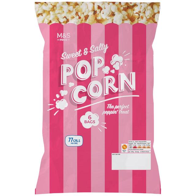 M&S Sweet & Salty Popcorn Multipack 6 per pack M&S Marks & – KENZENUK