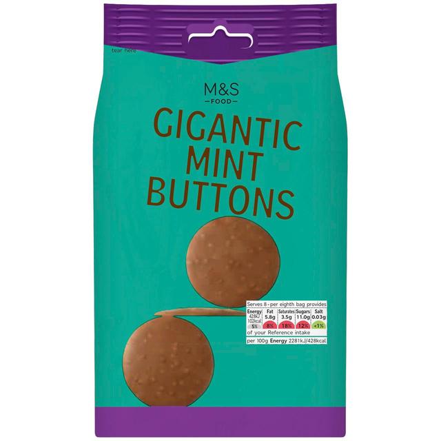 M&S Gigantic Mint Chocolate Buttons 150g M&S Marks & Spenc – KENZENUK
