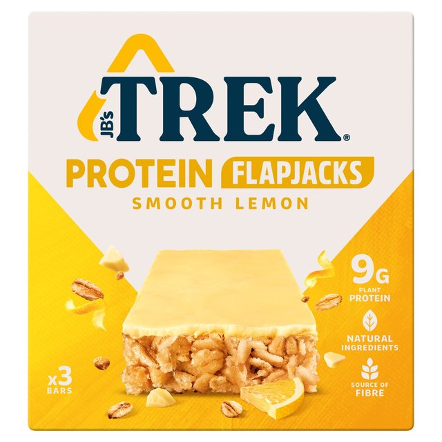 TREK Smooth Lemon Protein Flapjacks Multipack 3 x 50g TREK スムース レモン プロ ...