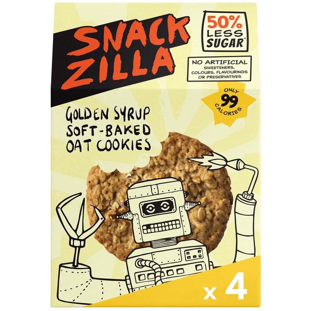 SNACKZILLA Golden Syrup Soft-Baked Oat Cookies 4 x 30g SNACKZILLA ゴールデ ...