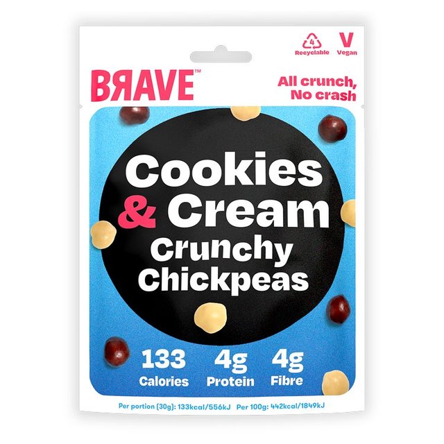 BRAVE Roasted Chickpeas Cookies & Cream 30g BRAVE Roasted Chickpea ...