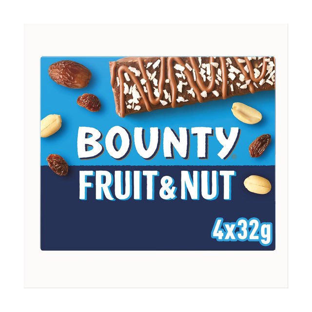 Bounty Triple Treat Fruit & Nut Milk Chocolate Snack Bars Multipack 4x ...