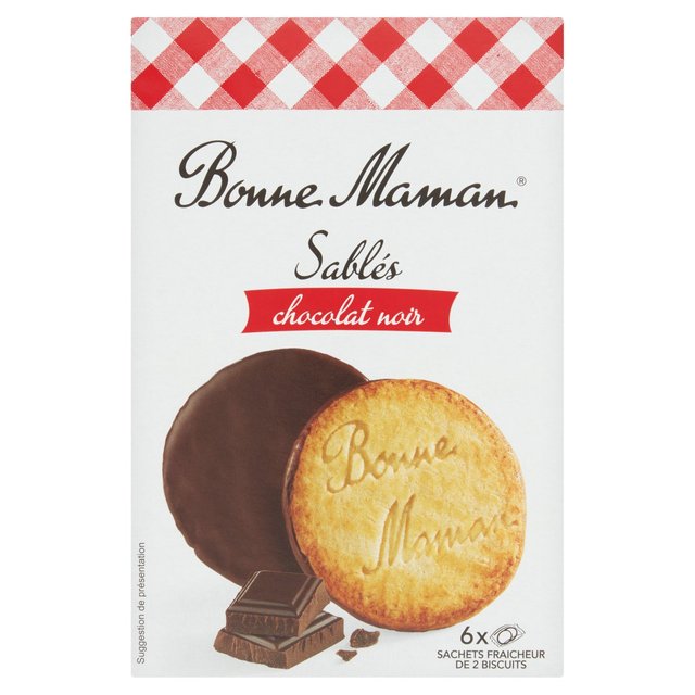 Bonne Maman Shortbreads biscuits coated with dark chocolate 160g Bonne ...