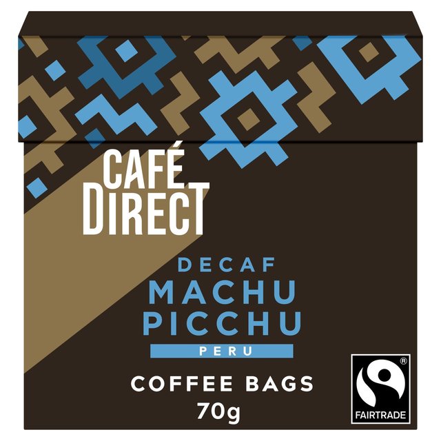 Cafedirect Fairtrade Machu Picchu Decaf Coffee Bags 10 per pack Cafedi ...