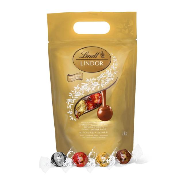 Lindt LINDOR Assorted Chocolate Truffles Gold Bag 1kg リンツ LINDOR アソートチ ...