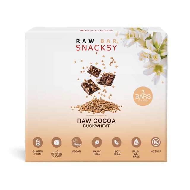 Snacksy Raw Chocolate Buckwheat 3 x 40g スナッシー生チョコ そば 40g×3本 – KENZENUK