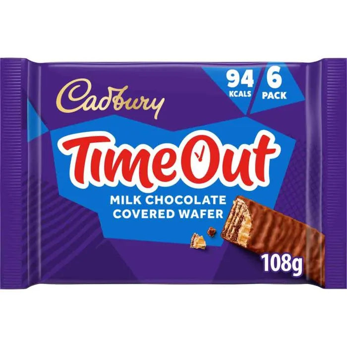 Cadbury Time Out Milk Chocolate Wafer Bar Multipack 7 x 20.2g Cadbury ...